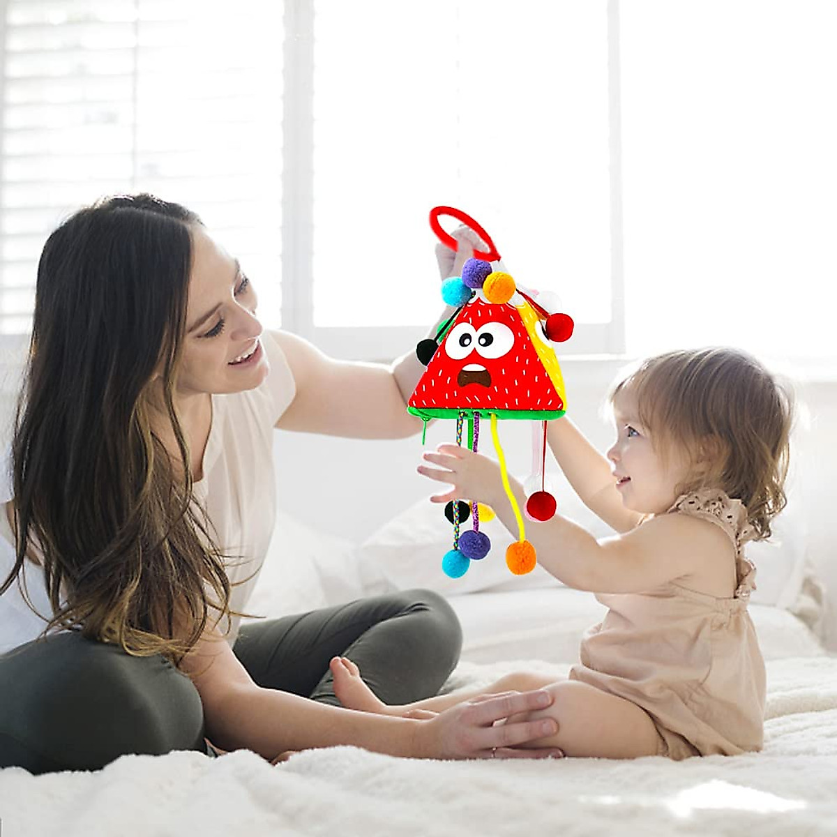 Sensory Toys for Toddlers 1-3 Fine Motor Skills,Developmental Montessori Toys for Babies Activity,Upgraded Pull String Interactive Toys for Boys Girls Birthday Travel Gift,Baby Infant Toys 6-12 Months