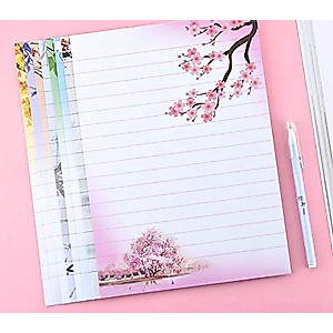 IMagicoo 40 Lined Writing Stationery Paper Vintage Retro Design Letter Set, 8 Different Style