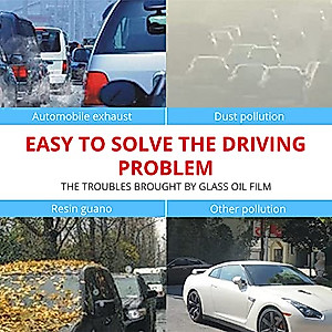 TYGHBN Car Glass Oil Film Cleaner, Glass Film Removal Cream, Car Windshield Oil Film Cleaner, Glass Stripper Water Spot Remover with Sponge (3 set with sponge)