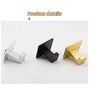 GENGXIN 2 Pack Towel Hook 304 Stainless Steel Single Hook Brushed Nickel Coat Hook Perforated Towel Hook Heavy Duty for Bathroom Room Hanger Wall Hook Bathrobe Hook (Black)