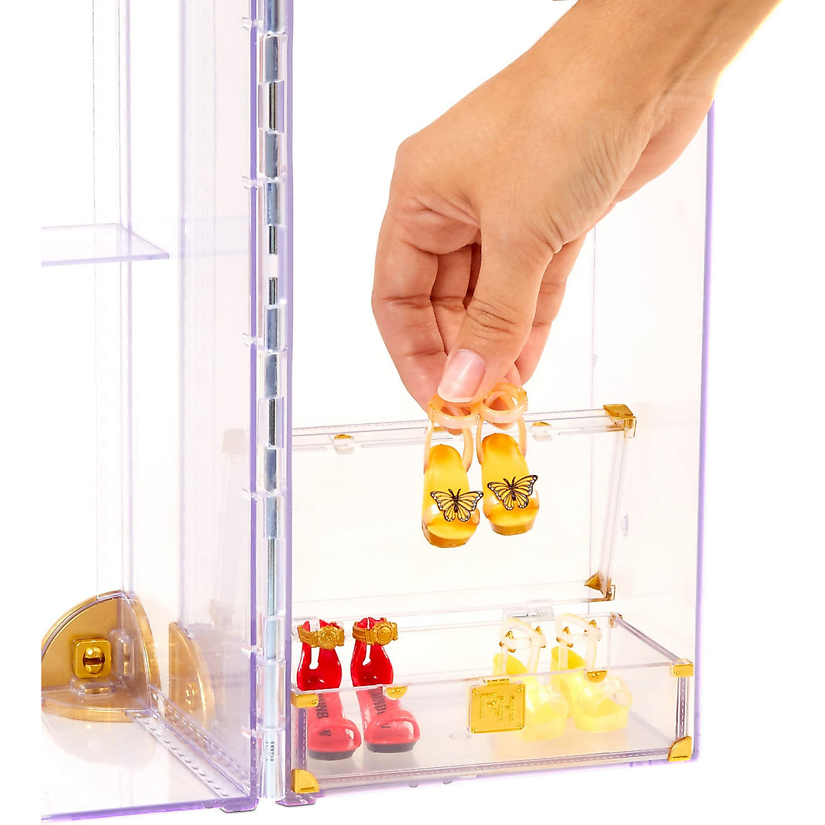 Rainbow High Deluxe Fashion Closet for 400+ Looks. Portable Clear Acrylic Playset Features 31+ Designer Doll Clothing & Accessories, Gift for Kids & Collectors, Toys for Kids Ages 6 7 8+ to 12 Years