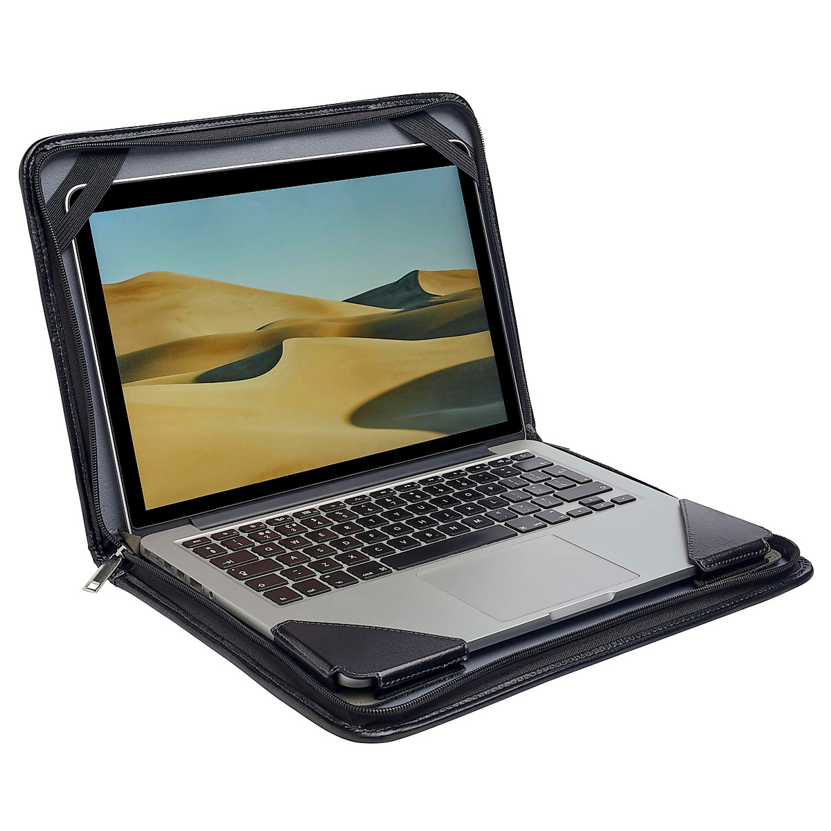 Broonel Black Leather Laptop Messenger Case - Compatible with HP EliteBook 835 G9 13" Touch WUXGA Laptop