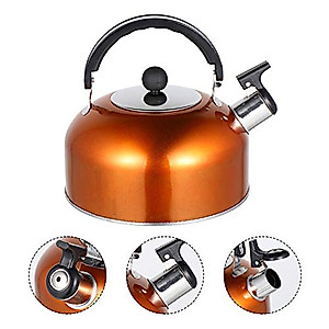 Stainless Steel Tea Kettle Steel Teapot Handle Whistling Tea Pot for Stovetop Home Kitchen Office Tea Coffee Hot Water Pot Teapot