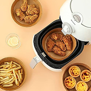 Air Fryer Paper Liners Disposable: 100PCS8in Round Airfryer Oven Insert Parchment Sheets Grease and Water Proof Non Stick Basket Liners for Baking Cooking from