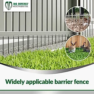 Dig Defence 10 Pack, 30’ Original Animal Barrier Fence - Large No Dig Fence for Dogs and Rabbits, Durable Outdoor Dog Fence Barrier for Yard & Patio