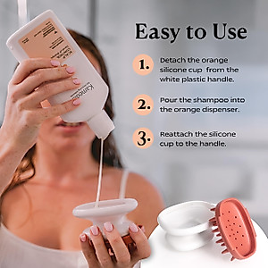 KAMEDIS Scalp Massager Shampoo Brush: Soft Silicone Scalp Exfoliator, Soothes Dry Scalp and Hair, & Scrubs Away Dandruff