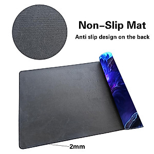 SIXTORE Premium Board Game 24x14in TCG Playmat Compatible for OCG CCG RPG MTG Play Mats,Mousepad Desk Mat (Blue The Wolf)