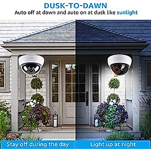 INKECI Simulated Surveillance Cameras, Dummy Security Camera, Fake Cameras CCTV Surveillance Systemwith Realistic Simulated LEDs,for Home Security Warning Sticker Outdoor/Indoor Use (2pack)