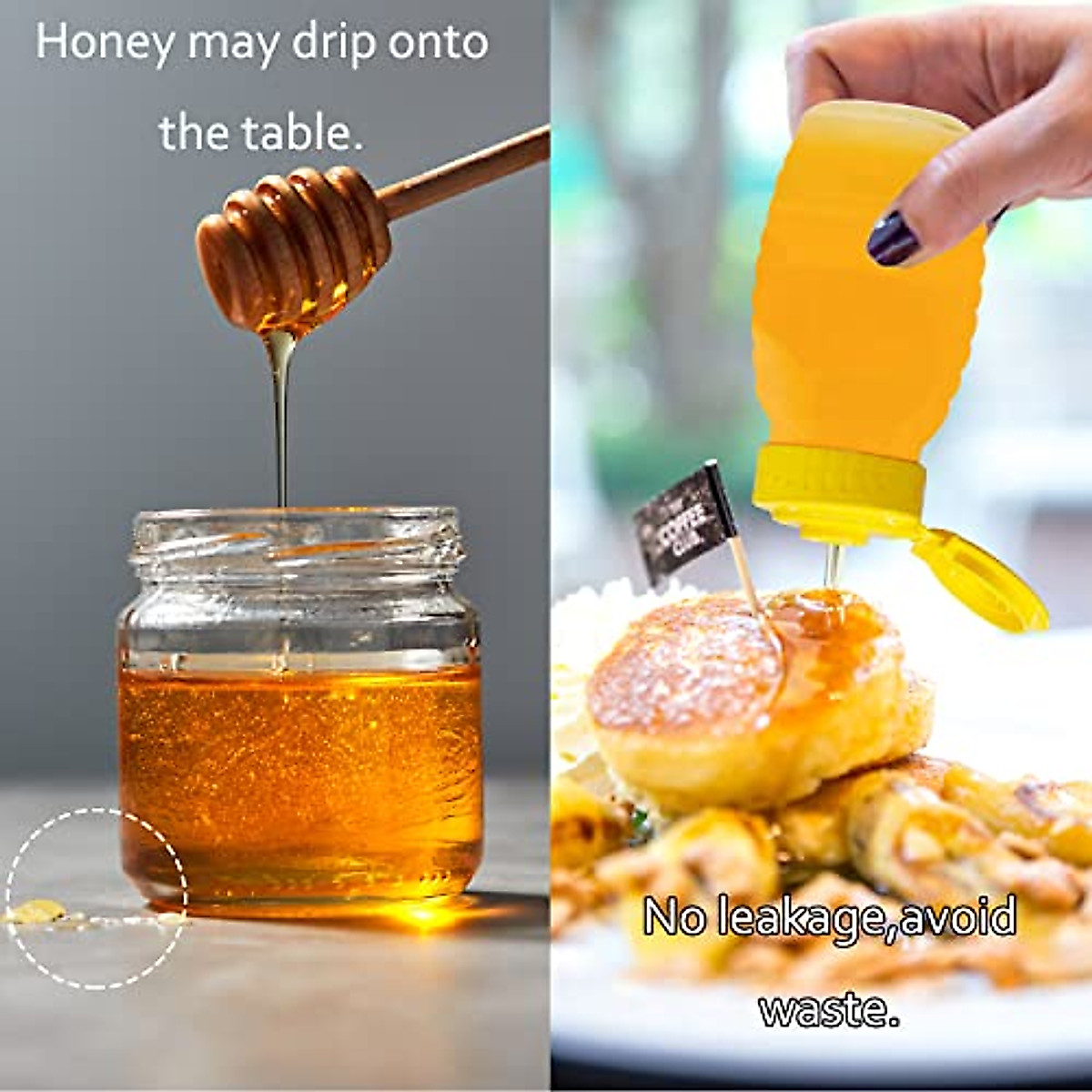 16 Pcs 3.7oz Clear Plastic Honey Jar,Squeeze Honey Bottle Container with Flip-Top Lid,Empty Honey Bottle for Storing and Dispensing