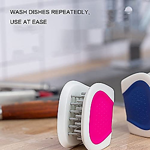 YYRBLNG 2Pcs Blade Brush and Cutlery Cleaner Brush Bristle Scrub for Kitchen Washing (Blue and Red)