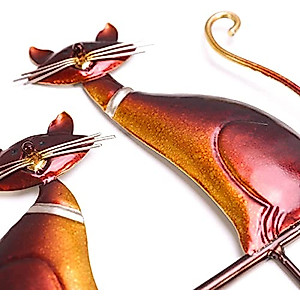 Tooarts Wall Mounted Key Holder Iron Cat Wall Hanger Hook Decor 4 Hooks for Coats Bags Wall Mount Clothes Holder Decorative Gift