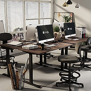 ALFA FURNISHING Height Adjustable Standing Desk, 60” x 30” inches Electric Standing Desk with Whole Piece Desk Board, 2 Pre-Set Memory Button Sit Stand Desk for Home Office Workstation