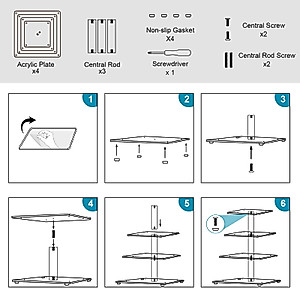 4 Tier Acrylic Cupcake Stand for 50 Cupcakes, Large Square Cupcake Tower, Dessert Cup Cake Tier Stand Holder, Clear Tiered Cupcake Display Tree for Birthday, Wedding, Baby Shower, Party DéCor