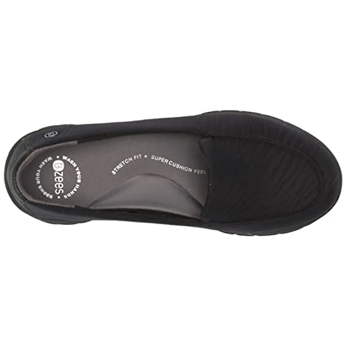 BZees Womens Get Movin' Ballet Flat Black Zebra Print 9.5 M