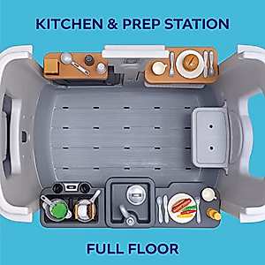 Step2 Adventure Camper Playhouse – Kids Outdoor Playhouse with Realistic Camper Toy Features for Playing Camping, Food Truck, Restaurant and More