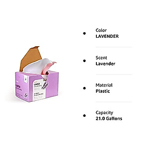 QUALIA LAVENDER SCENTED 21 Gal / 80 Liter | Drawstring Closure Trash Bag | Heavy Duty (LAVENDER, 45 BAGS), WHITE, (L10002)