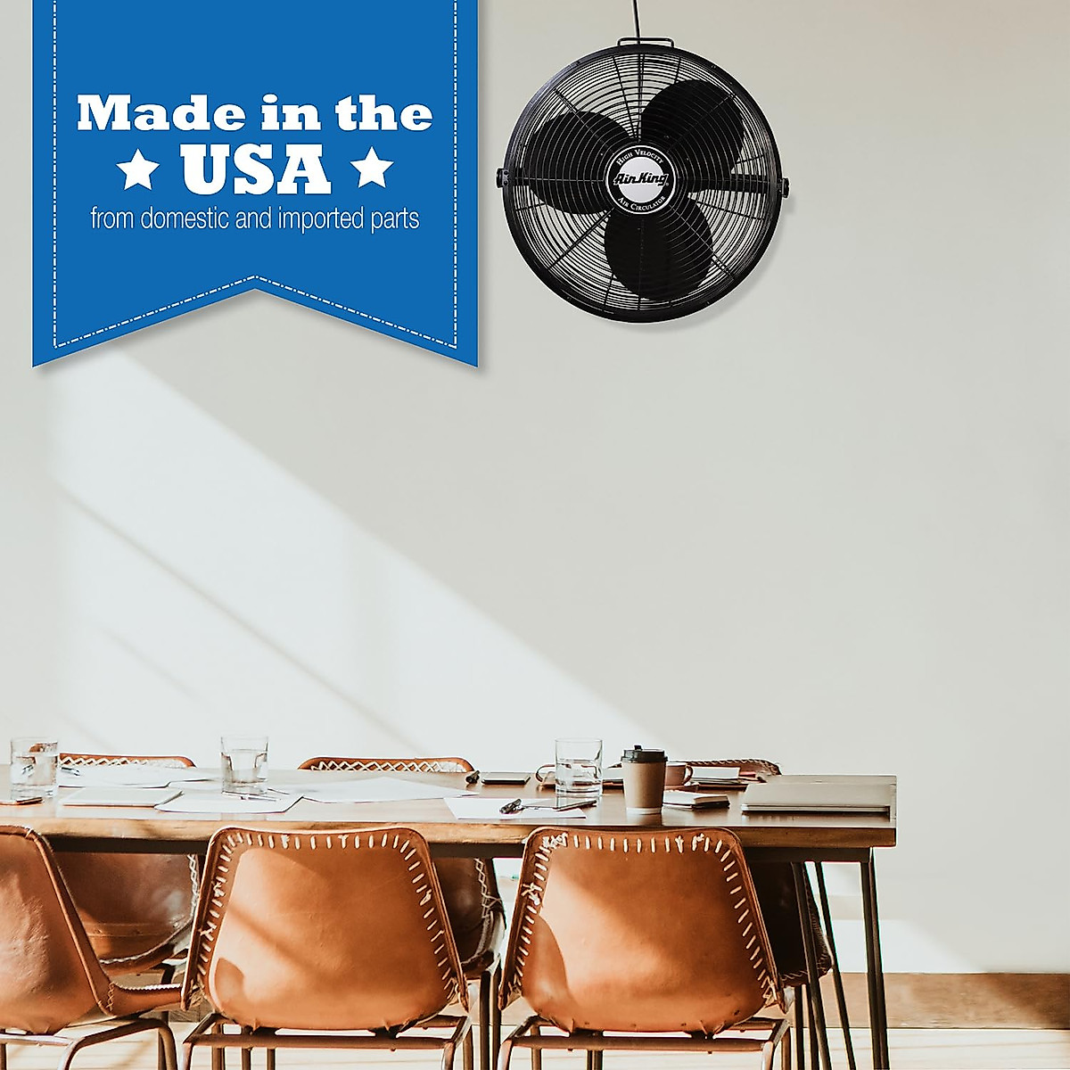 Air King 9318 Industrial Grade High Velocity Multi Mount Fan, 18-Inch,Black