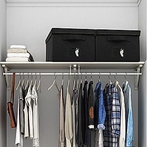 Graciadeco 22.8qt Closet Storage Boxes with Lids Black Folding Keepsake Storage Bins Stackable Flat Lidded Carboard Storage Contaner for Clothes Barbie Shoes, 2 Pack