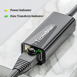 Tccmebius USB C to Ethernet Adapter, USB C to RJ45 10/100/1000 Network Gigabit Adapter for MacBook Pro/Air, iPad Pro, Dell XPS, Surface Book, Smartphone, Compatible Windows 7/8/10, Mac OS (TCC-S30C)