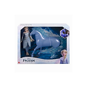 Mattel Disney Frozen Toys, Elsa Fashion Doll & Horse-Shaped Water Nokk Figure, Set Inspired by Mattel Disney's Frozen 2 Movie