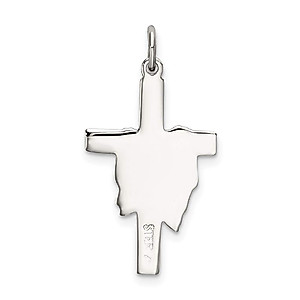 Sterling Silver Polished and Satin Draped Cross Pendant 24.8mm 9.5mm style QC9094