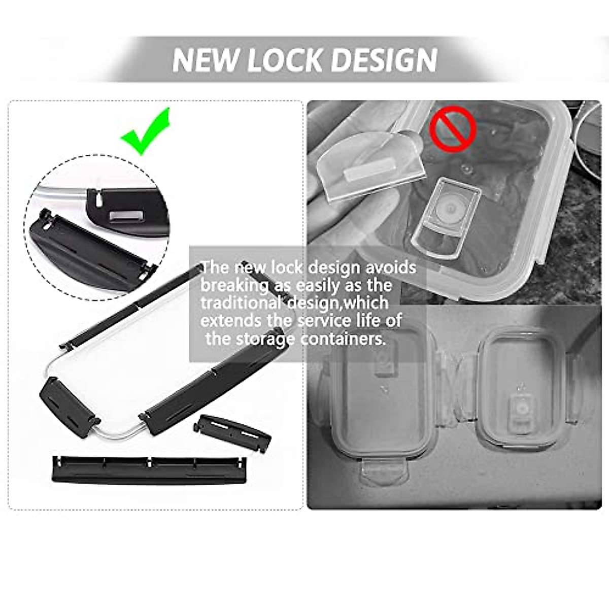 CASA LINGO Pantry Organization and Storage, Pasta Containers for Pantry Kitchen, Set of 4 Plastic Airtight Food Storage Containers with Lid for Bulk Food Dry Food Cereal 4L