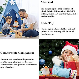 AUCOOMA Penguin Stuffed Animal Plush Gifts for Kids, Stuffed Penguin Plushie Toy, 10"