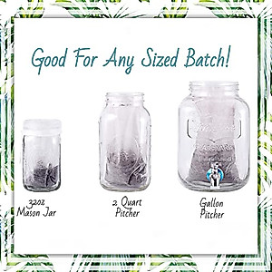 No Mess Cold Brew Bags, 60PCS Cold Brew Coffee Filters 6”x 10” Disposable French Press Filter Bags Fine Mesh Brewing Bags with Drawstring for Iced Coffee Maker Hot Tea in Mason Jar or Pitcher