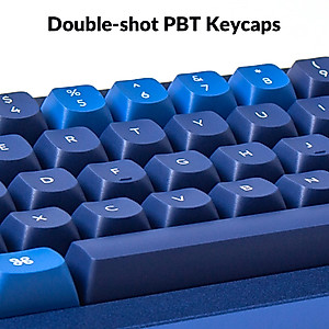 Keychron Q2 Wired Custom Mechanical Keyboard, QMK/VIA Programmable Macro, Full Aluminum, Hot-Swappable Gateron G Pro Red Switch, 65% Layout Double Gasket Compatible with Mac and Windows - Blue