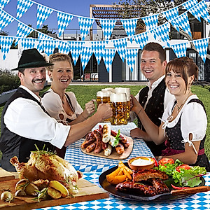 Ahfulife 39 Feet Oktoberfest Flag Banner for Oktoberfest Decorations, 1 pack Oktoberfest Bavarian Pennant Banner with 30pcs Flags for German Oktoberfest Themed Party Decorations(39 feet, 7.8"x11")