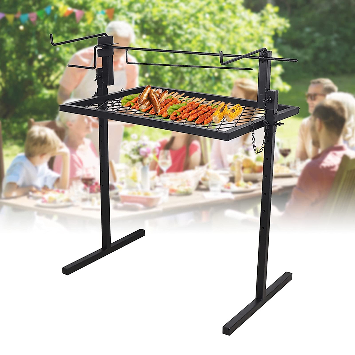 Campfire Grill, Adjustable Camp Grill Over Fire Pit Grill,Multipurpose Cooking Equipment for Camping Outdoor BBQ