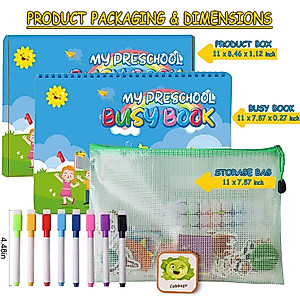 Busy Book for Toddlers, Montessori Toys for Toddlers, Preschool Educational Activities, 32 Theme Busy Book, Autism Sensory Educational Toys, Early Learning Toys, for Boys and Girls