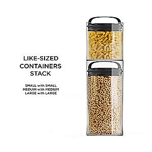 Best PREMIUM Airtight Storage Container for Coffee Beans, Tea and Dry Goods - EVAK - Innovation that Works by Prepara, Glass and Stainless, Soft Touch Black Handle, Mini