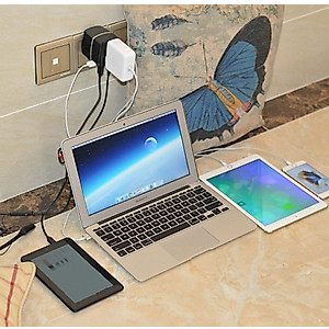 Bonazza Universal International Travel Adapter Kit with 4Amps 4 USB Ports - UK, US, AU, Europe All In One Plug Adapter - Over 150 Countries & USB Power Adapter for iPhone, Android, All USB Devices (FC-4U)