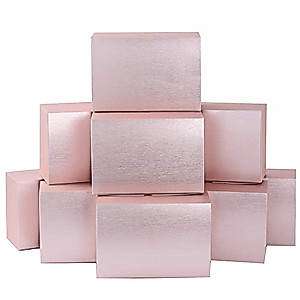 UNIQOOO 12Pcs Embossed Rose Gold Bridesmaid Proposal Boxes with lid, M 9.5x6.5x4 Inch, Foldable Holiday Gift Wrap Box for Lightweight Gifts, Christmas, Bridal Shower Wedding Gift Packaging