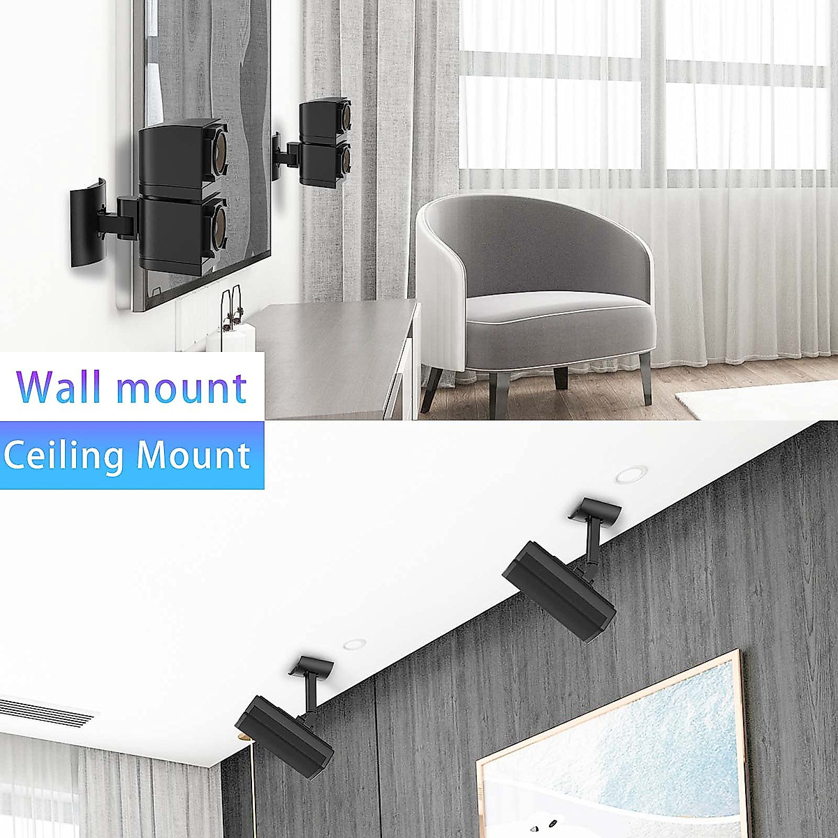 Dinghosen Wall/Ceiling Mount Bracket for UB-20 Series II ST535 ST525 ST520 535III 525III CM520 Virtually Invisible 300 Lifestyle 600 SoundTouch JC-II AM6-V AM10-V AM10IV Black (Set of 5)