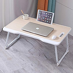 Laptop Desk for Bed Foldable,Asltoy Lap Desk with Drawer,Laptop Bed Tray Table Adjustable,Notebook Desk Laptop Table for Bed Portable Lap Bed Tray Tablet Desk for Couch Floor with Cup Slot (Beige)