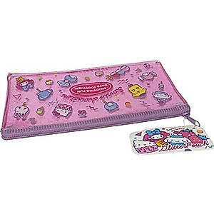 Sanrio Characters Flat Vinyl Glitter Pouch 20×10 cm Zipper Pen Accessories Case Bag (Fancy)