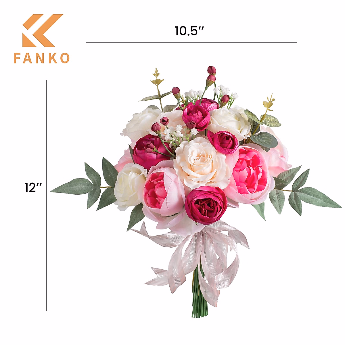 FANKO Rose Artificial Flowers Combo for DIY, Fake Rose Artificial Silk Flowers with Greenery, Real Looking Artificial Faux Flowers for Wedding, Table Decoration, Centerpieces, Party, Home Décor