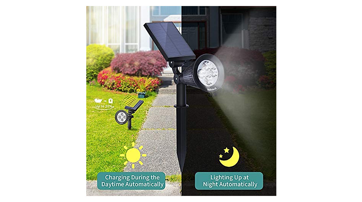 Nekteck Solar Spot Lights: Bright 2-in-1 Outdoor & Waterproof