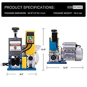 VIVOHOME Automatic Motorized Electric Wire Stripper 0.06-0.98 Inch Diameter Scrap Cable Stripping Machine with Elastic Work Gloves