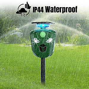 X-PEST 360° Solar Animal Repeller Motion Activated Deer Repellent Devices Ultrasonic Cat Deterrent Outdoor Waterproof Dog Repellent for Yard, Repel Raccoon Skunk Rabbit & More - USB Rechargeable
