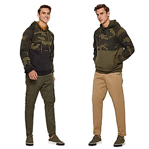 LBL Men's Camouflage Pullover Hoodies Camo Hooded Sweatshirts Army Green L 03