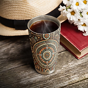 20oz Dreamcatcher Native American Tumbler, Native American Indian Gifts, Coffee Thermos for Women, Men, Stainless Steel Double Wall Vacuum Insulated Coffee Mug, Travel Cup with Lid
