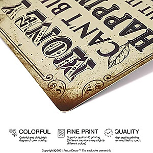 Putuo Decor Funny Tin Metal Sign, Man Cave Bar Decor Money Can't Buy Happiness But it Can Buy Cigars, 12 x 8 Inches