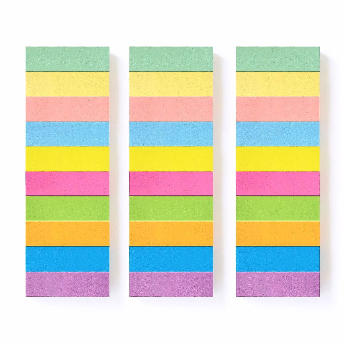 30 Pads 0.5x1.8 Sticky Notes Flags Tabs Page Markers 10 Bright Color Sticky Index Tabs Page Flags 80 Sheet/Pad