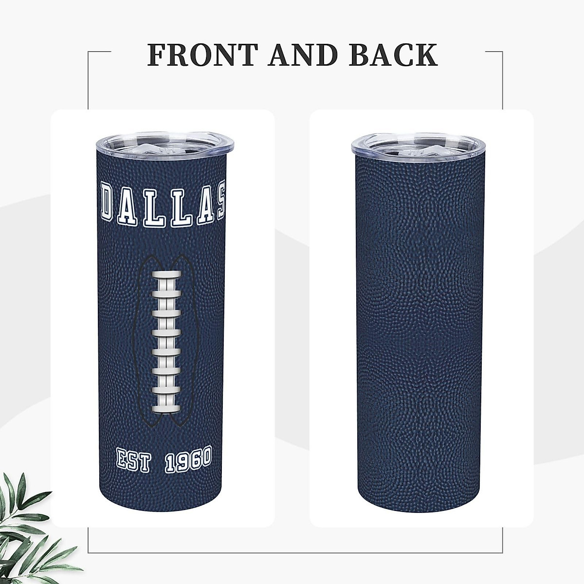 Ultrexo Dallas Tumblers Cup Insulation Travel Stainless Steel Mug Navy