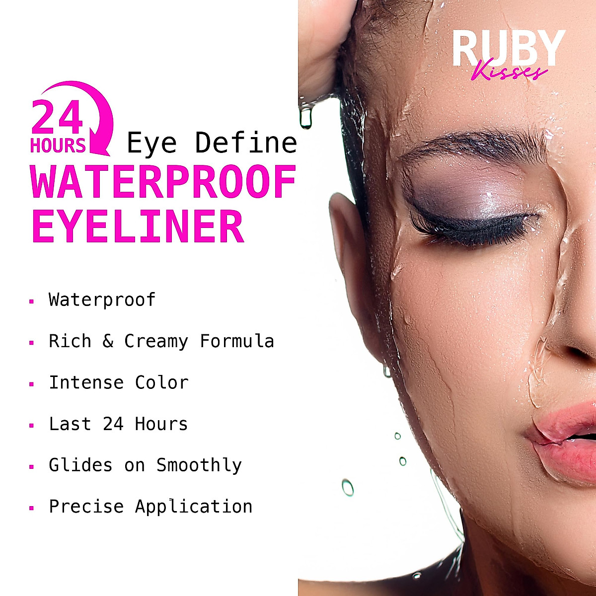 Ruby Kisses Waterproof 24HR Eye Define Eyeliner (1 Count, Very Black)