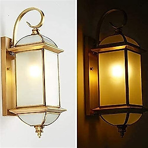 Outdoor Light Fixture All Bronze European Retro Lighting Outdoor Waterproof E27 Fixed Lamp Exterior Wall Lamp Copper Villa Garden Lamp Home Door Balcony Terrace Wall Light Wall Aisle Door Bracket Lamp