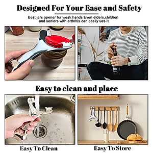 Bxgnip Mason Jar Opener No Lid Dents or Damage Multifunctional Jar Opener Easy Twist Manual Handheld Top Remover Bottle Opener Made For Lifetime